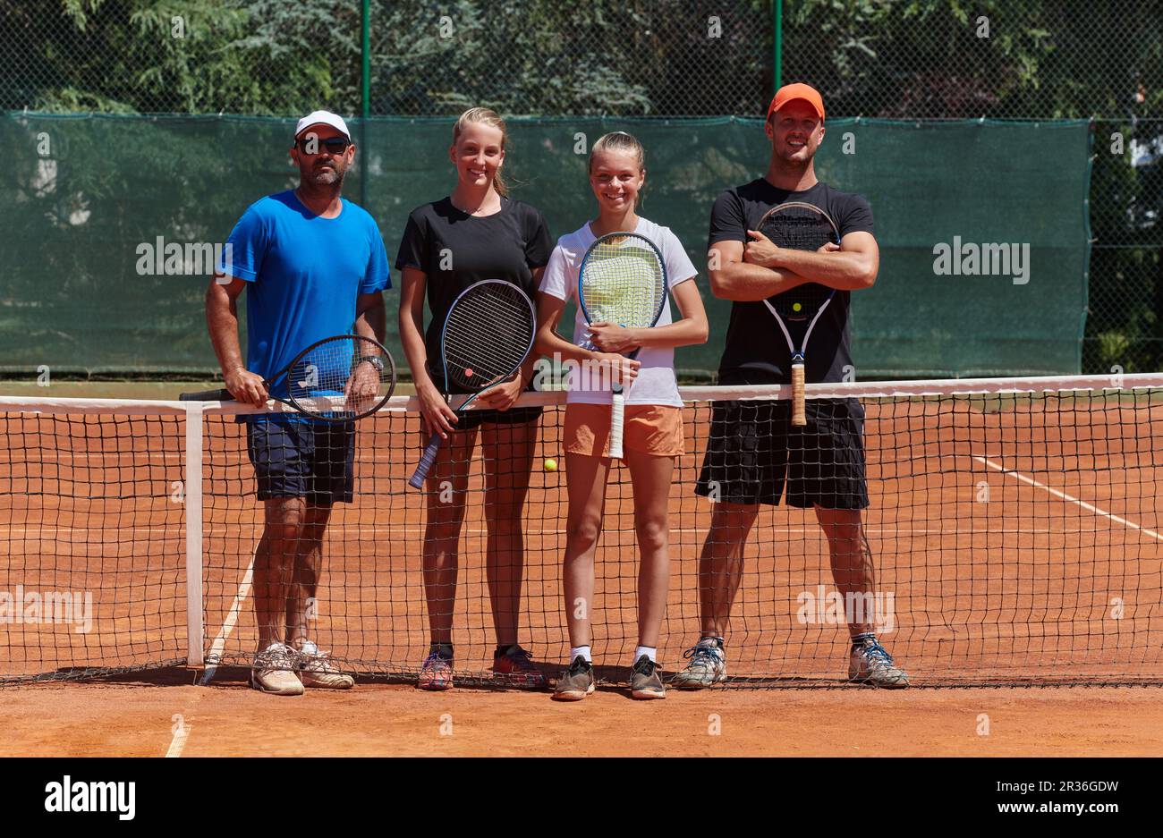 Tennis club together after hard training, showing their dedication ...