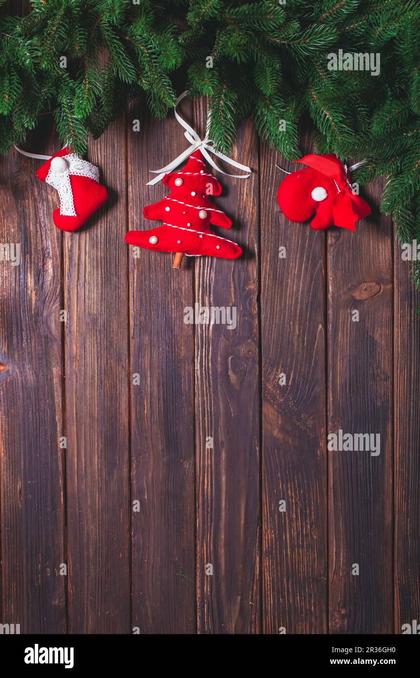 Red felt toys Stock Photo - Alamy