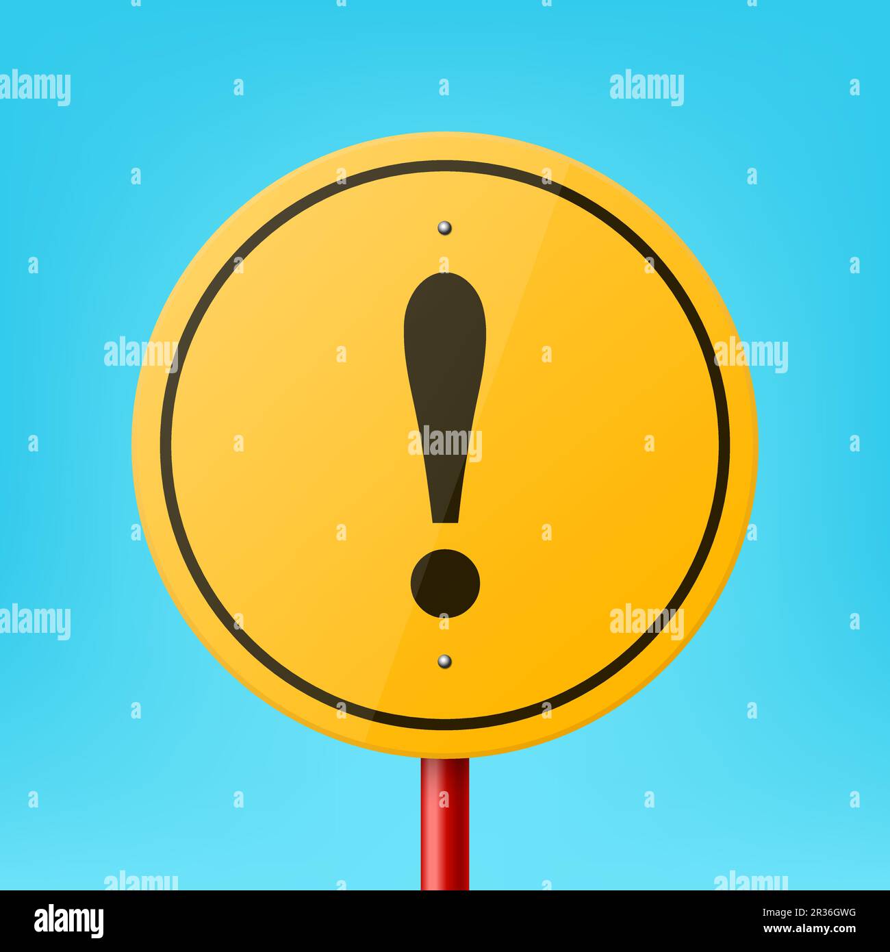 Yellow Circle Exclamation Mark Icon Warning Sign Vector Image Hazard
