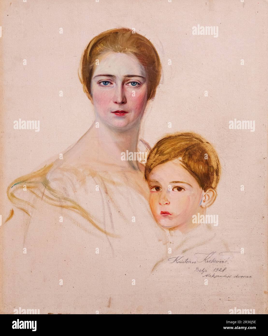 portrait of Queen Mary of Yugoslavia, 1928, Kristian Krekovic, oil on ...