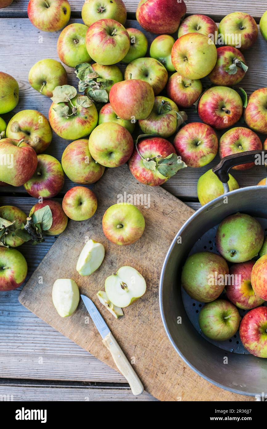 Apple wedge top view hi-res stock photography and images - Alamy