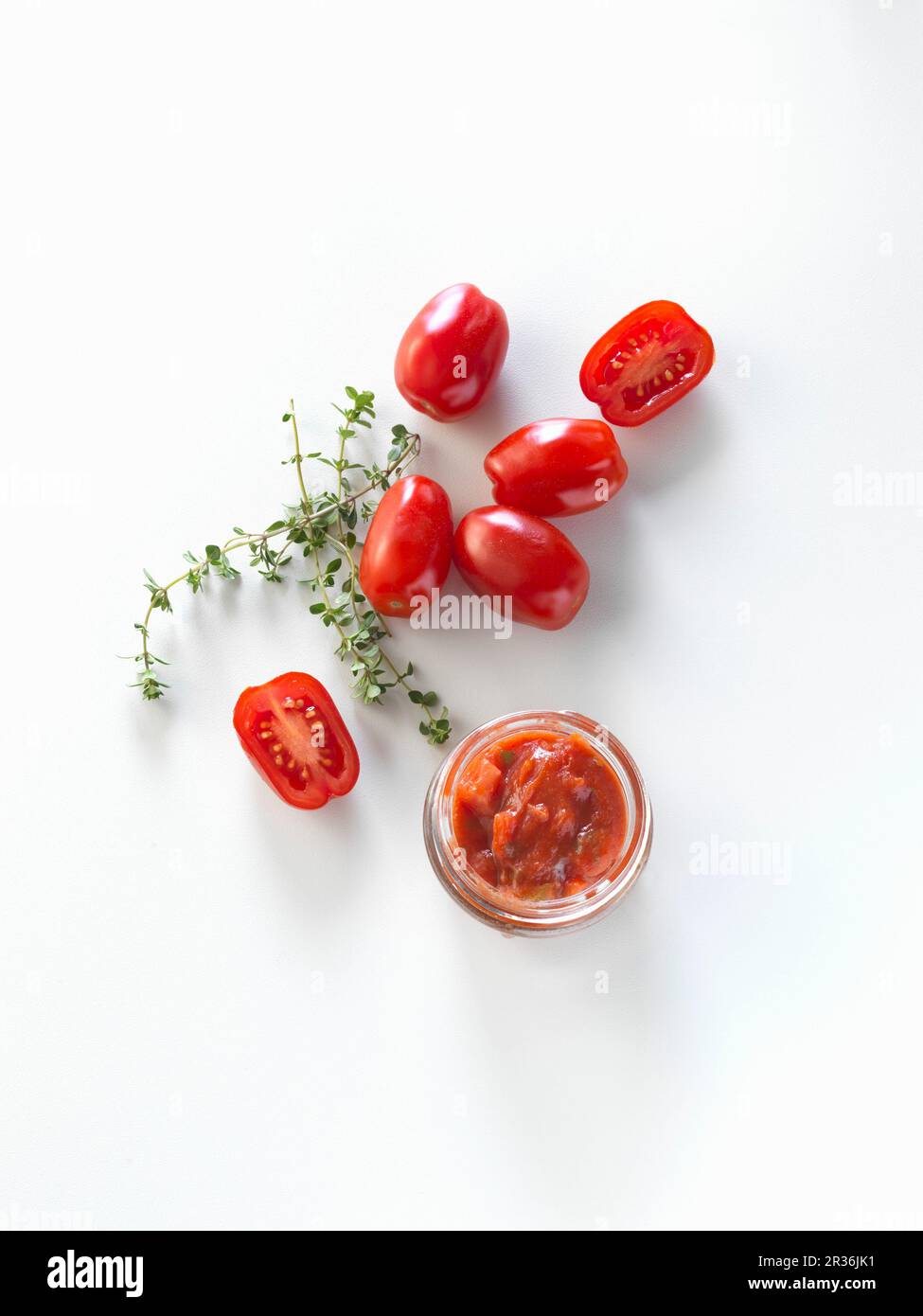 Tomato salsa and date tomatoes Stock Photo - Alamy