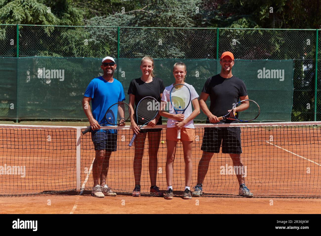 Tennis club together after hard training, showing their dedication ...