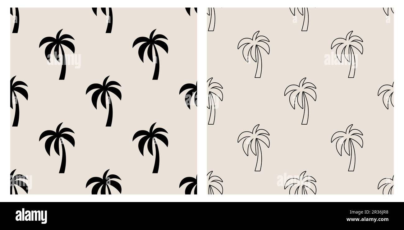 Vector Seamless Pattern with Palm Trees, Palm Tree Design Template ...