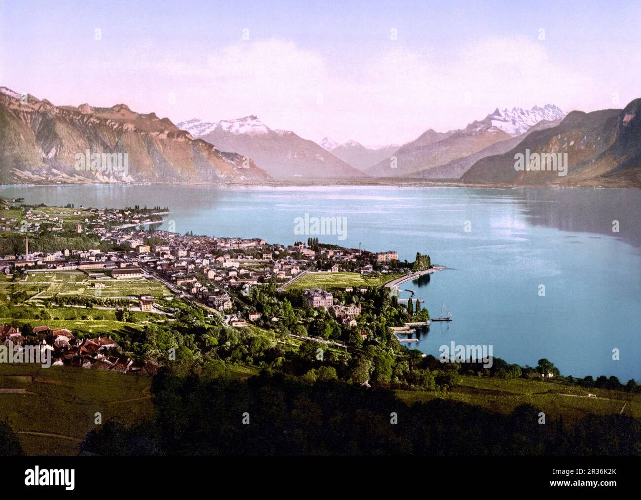 Vevey, Dents du Midi and Lake Geneva, Riviera-Pays-d'Enhaut, Vaud ...