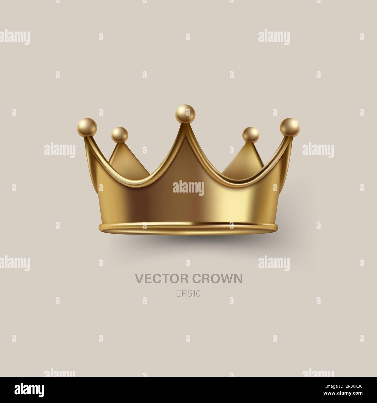 Vector 3d Realistic Golden Crown Icon Closeup Isolated. Yellow Metallic ...