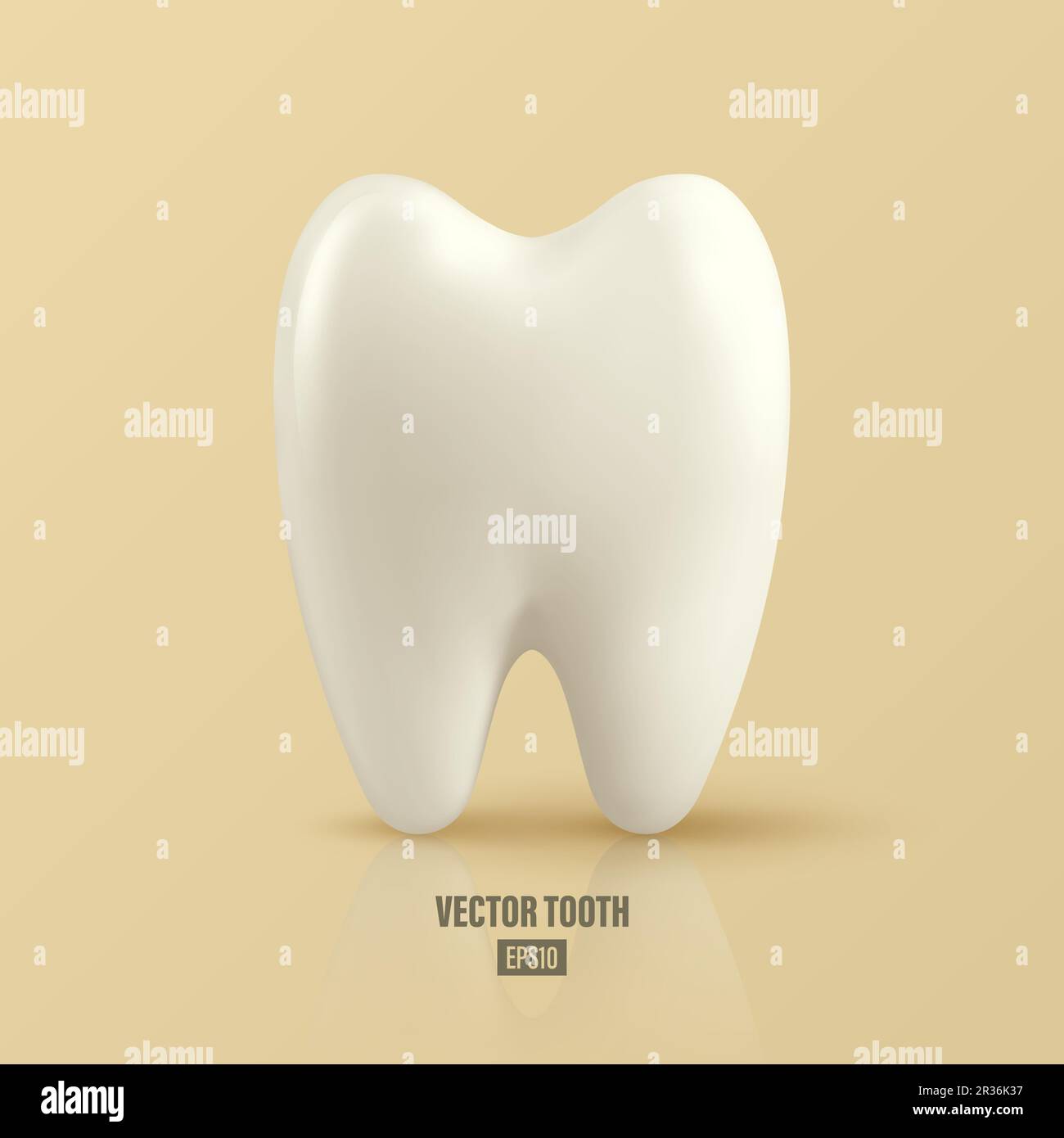 Vector 3d Realistic Tooth. Dental Inspection Banner, Plackard. Tooth ...