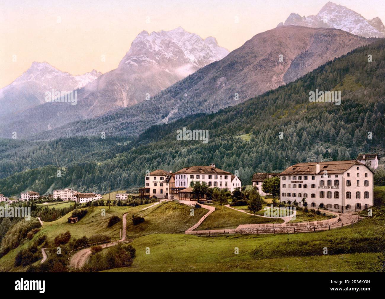 Piz San Jon and Piz Lischana, Sesvenna Range, Vulpera, Scuol, Lower ...