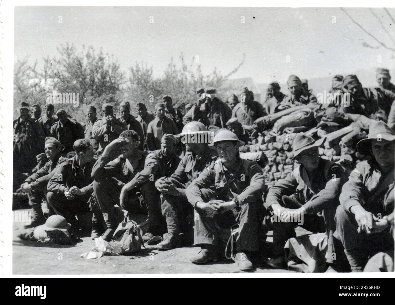 WW2 B&W Photo Australian and British POWs in Greece 1941 Stock Photo ...