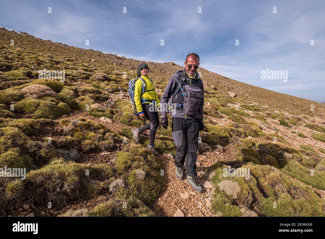 Walkers descending to the tarkeddit plain hi-res stock photography and ...