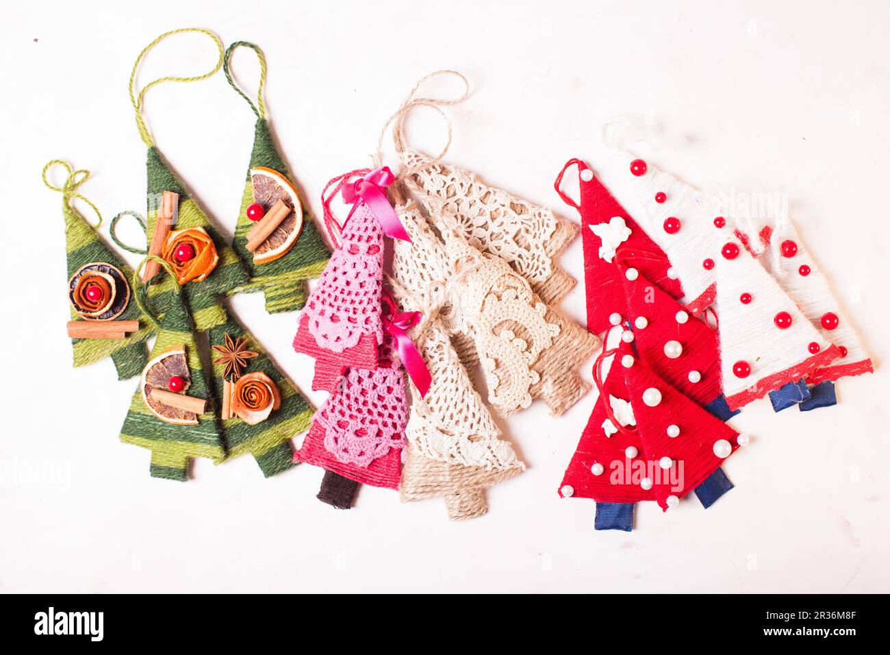 Christmas textile trees Stock Photo - Alamy