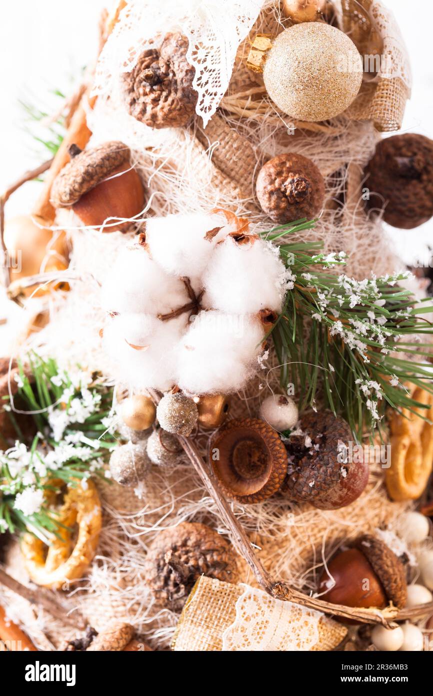 Rustic Christmas topiary Stock Photo - Alamy