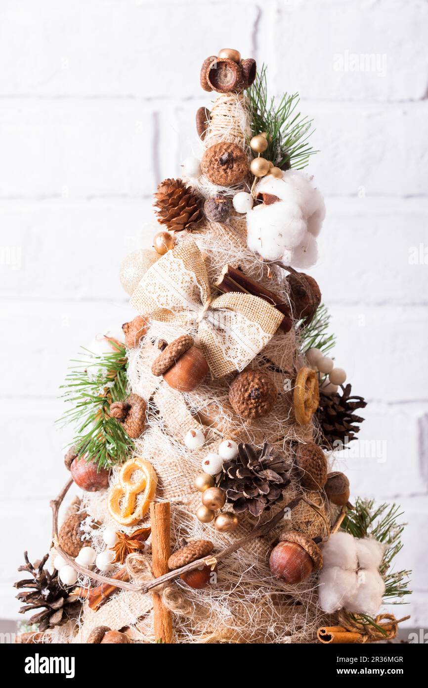 Rustic Christmas topiary Stock Photo - Alamy