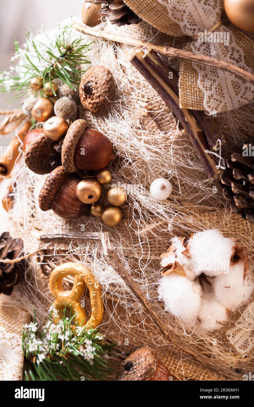 Rustic Christmas topiary Stock Photo - Alamy