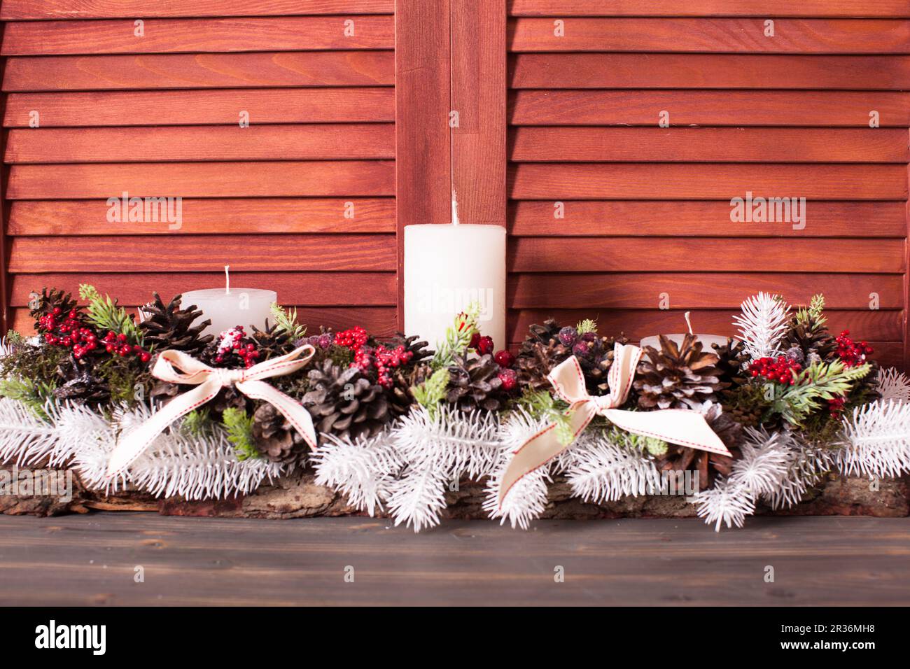 Christmas cones candlestick Stock Photo - Alamy