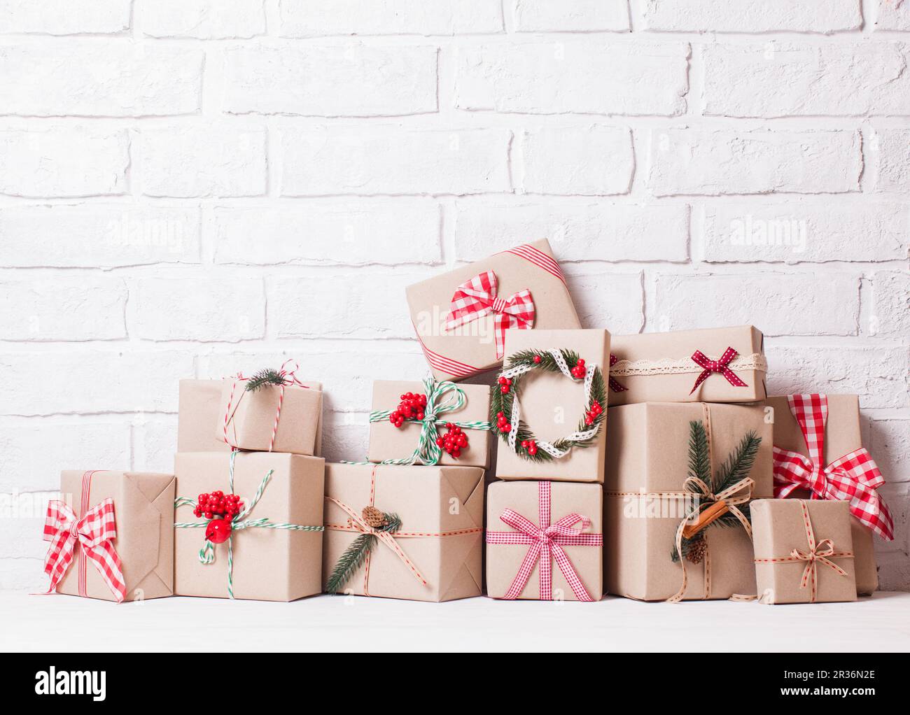 Christmas craft boxes Stock Photo - Alamy