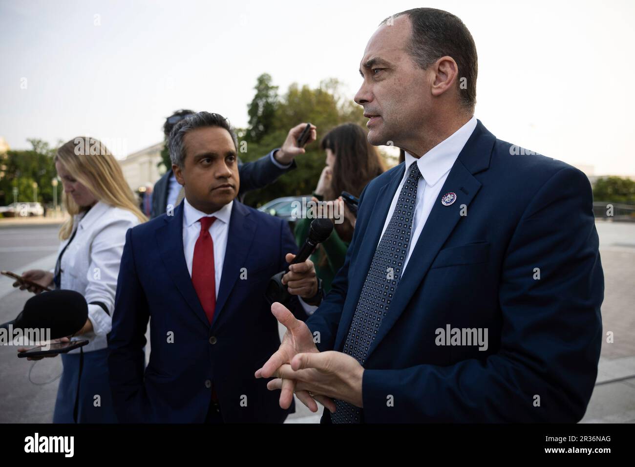 Rep. Bob Good (R-Va.) speaks with reporters outside the U.S. Capitol ...