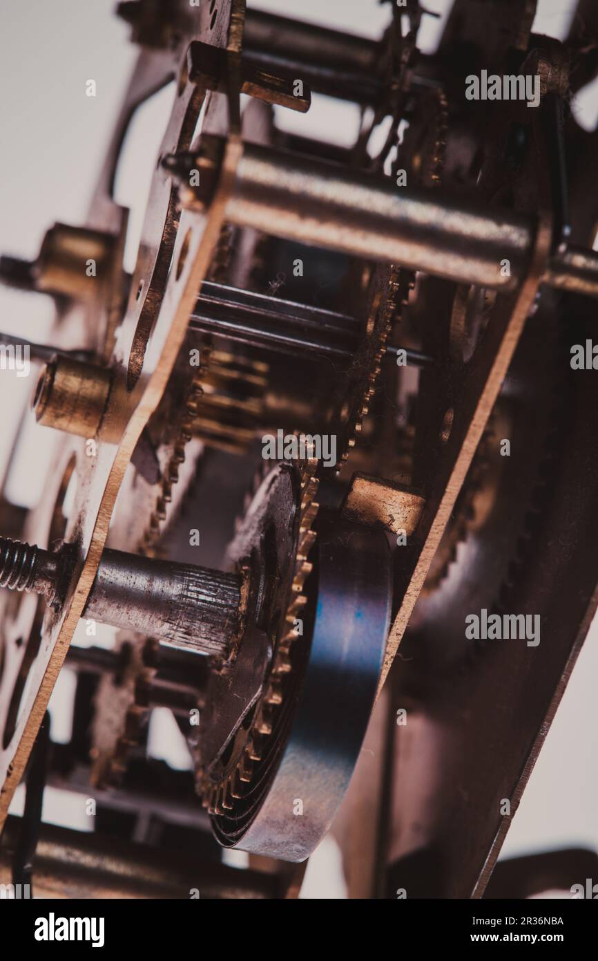 Vintage clock mechanism Stock Photo - Alamy