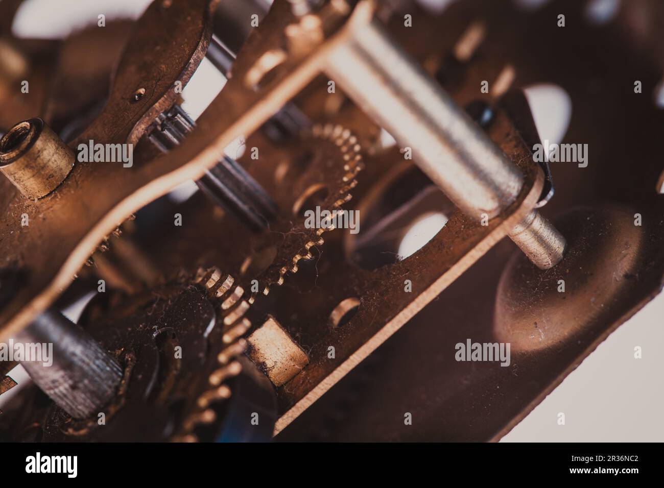 Vintage clock mechanism Stock Photo - Alamy