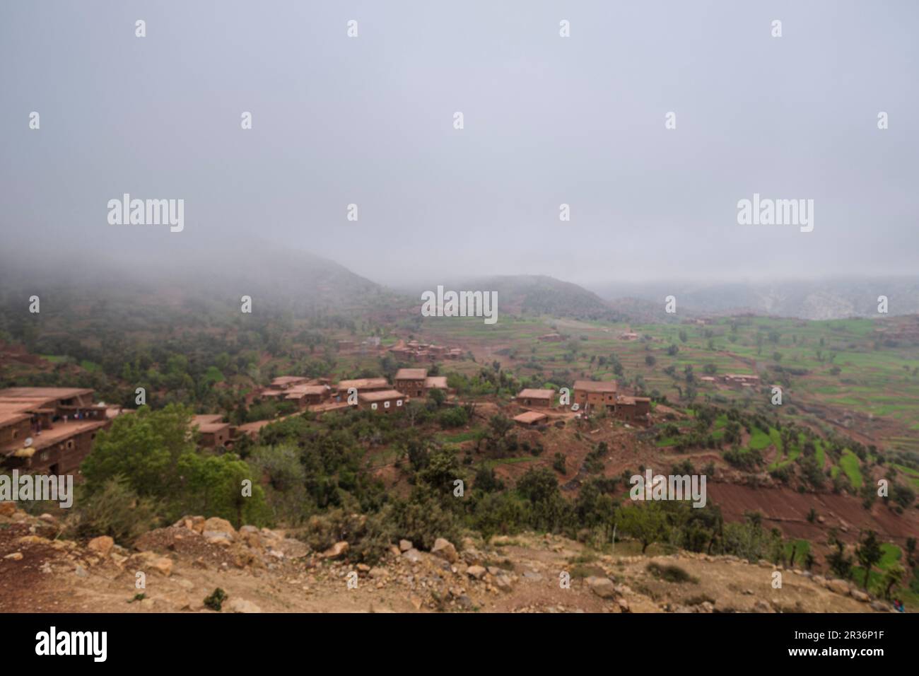 typical agricultural mountain landscape, Ait Blal, azilal province ...