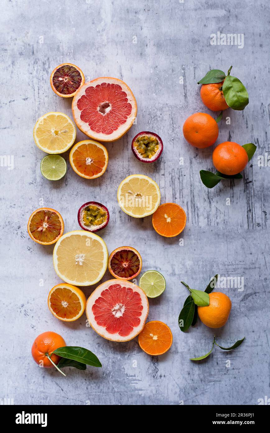 Different types of exotic fruits Stock Photo - Alamy