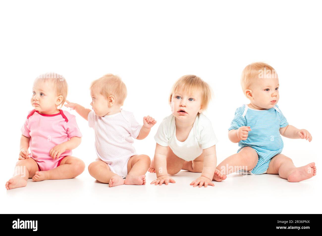 Four babies isolated Stock Photo - Alamy