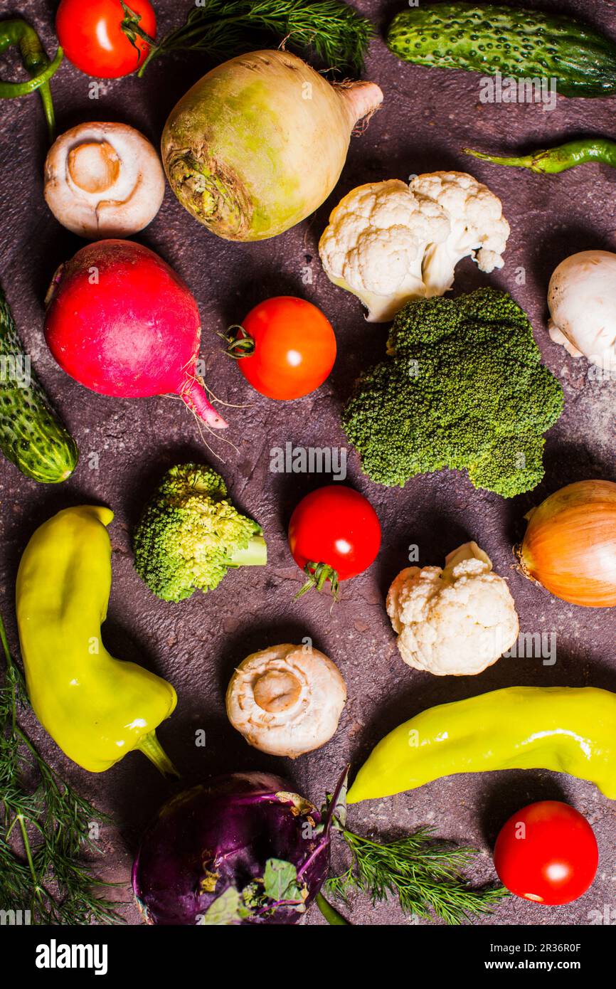 Vegetables laid out on hi-res stock photography and images - Alamy