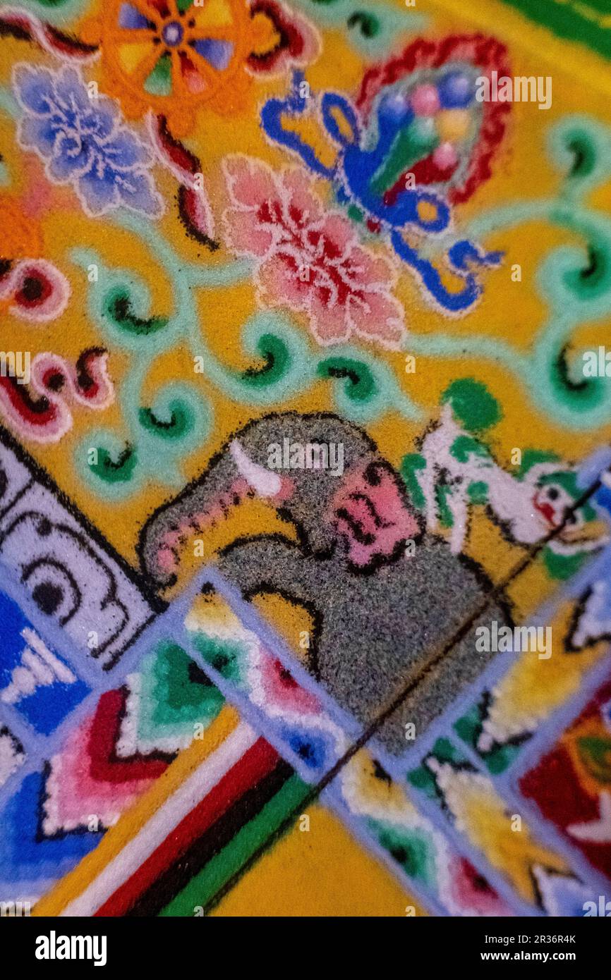 Kalachakcra buddhist mandala, Dalai Lama gift, pollensa museum, Majorca ...