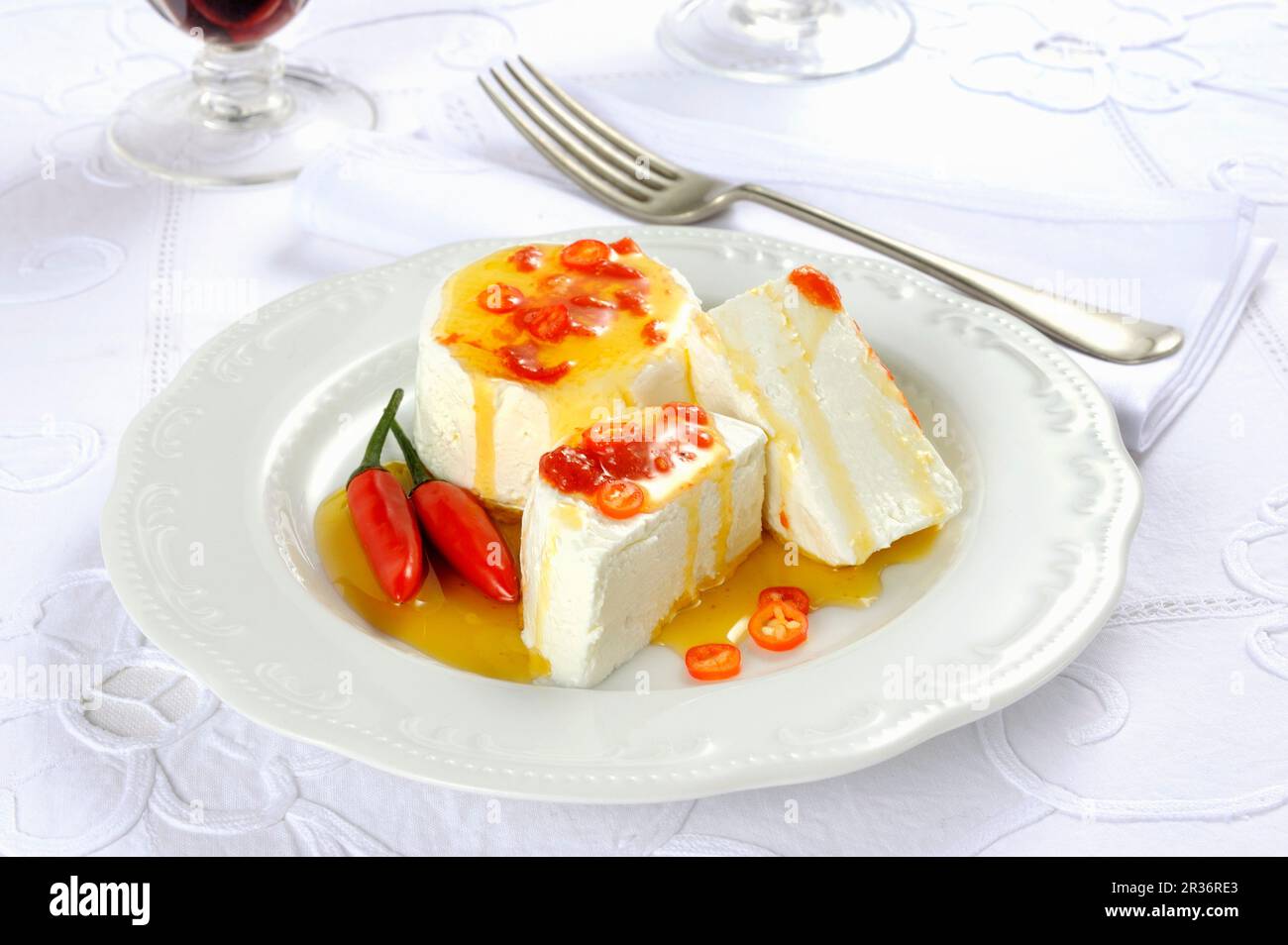 Tomini con peperoncino (Italian soft cheese with chilli Stock Photo - Alamy