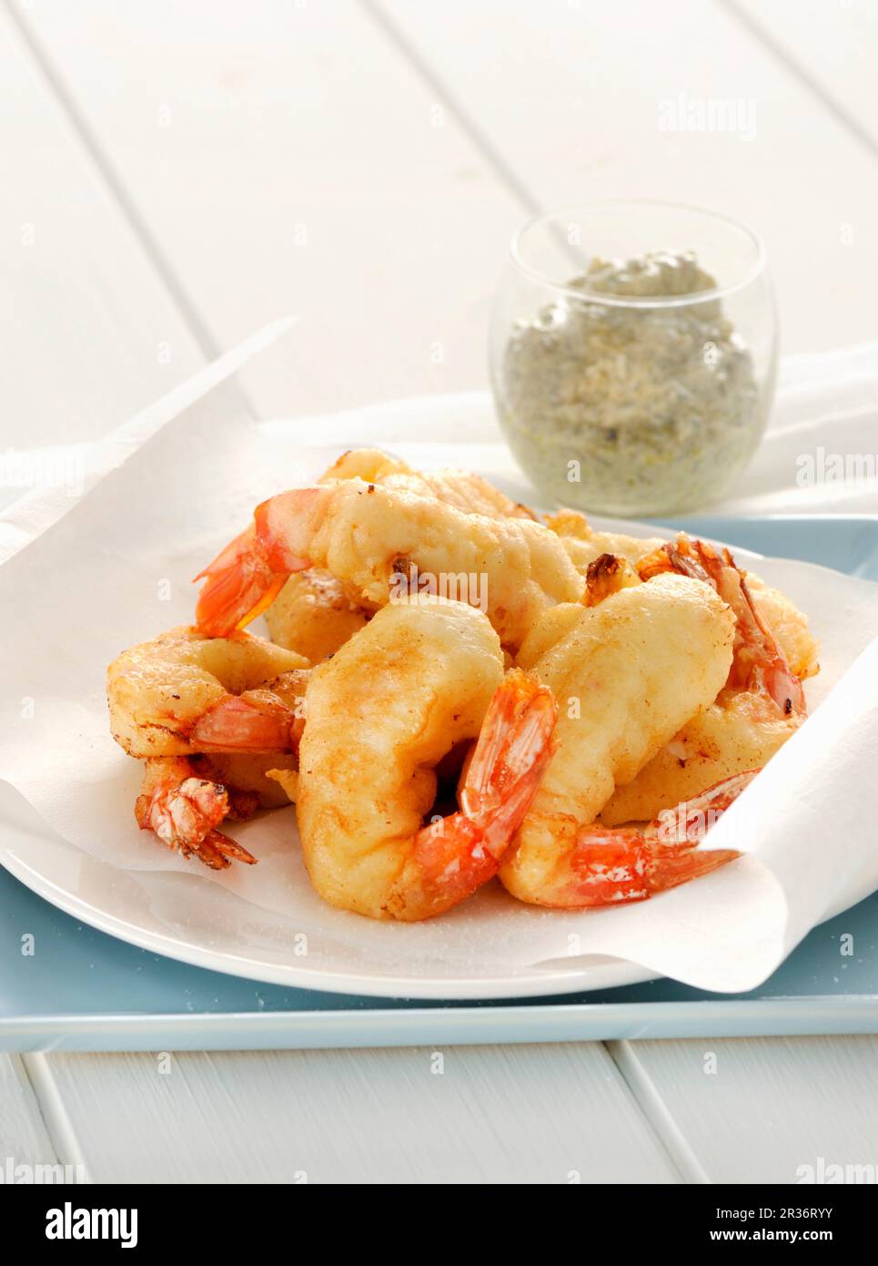 Gamberi in pastella con tartara (baked prawns with tartare sauce, Italy ...