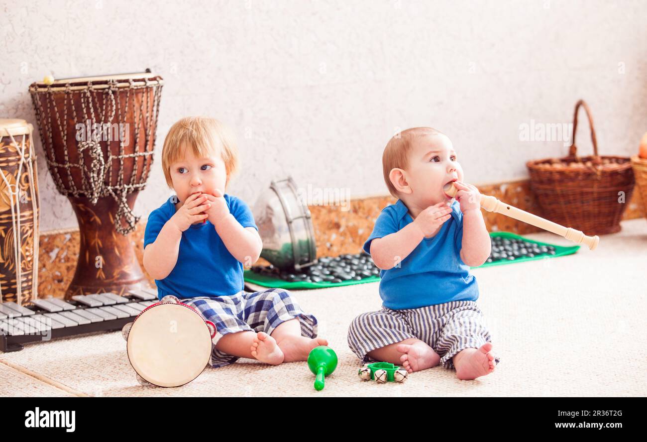 Boys with musical instruments Stock Photo - Alamy