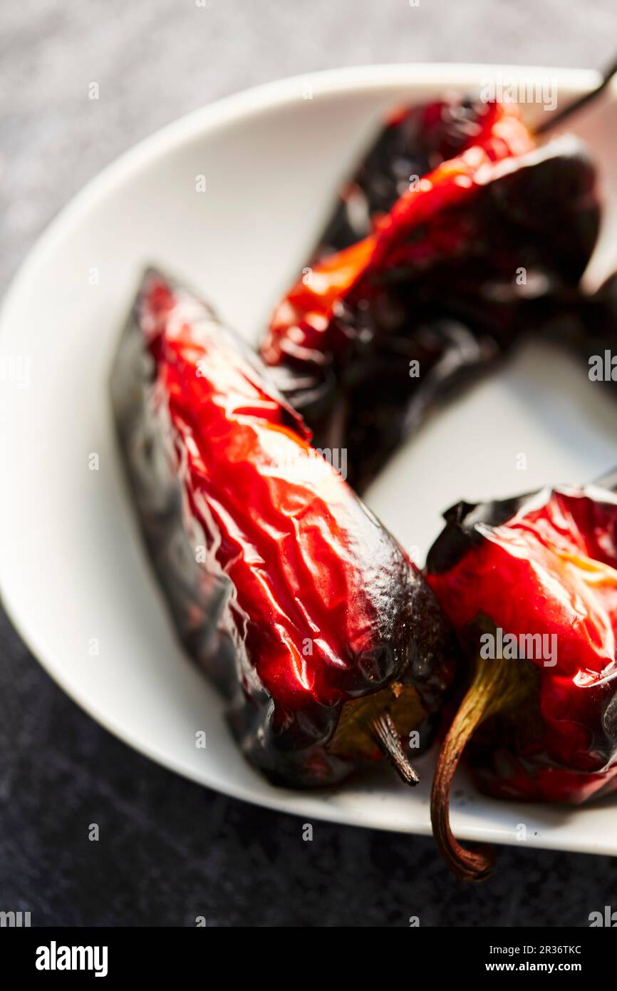 Pepper roasted on the barbecue Stock Photo - Alamy