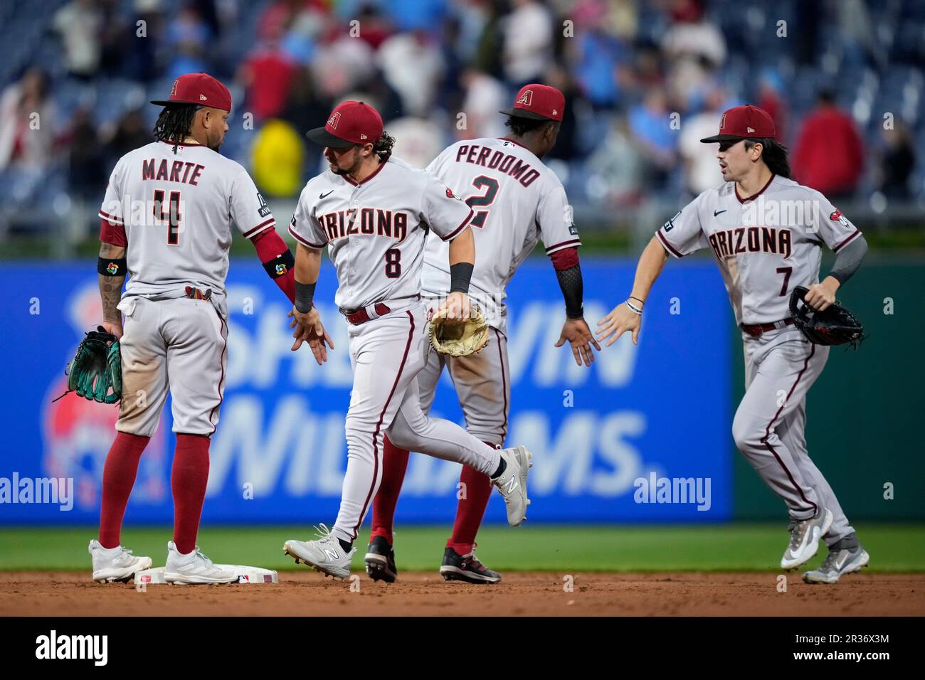 Arizona Diamondbacks' Ketel Marte, from left, Dominic Fletcher, Geraldo ...