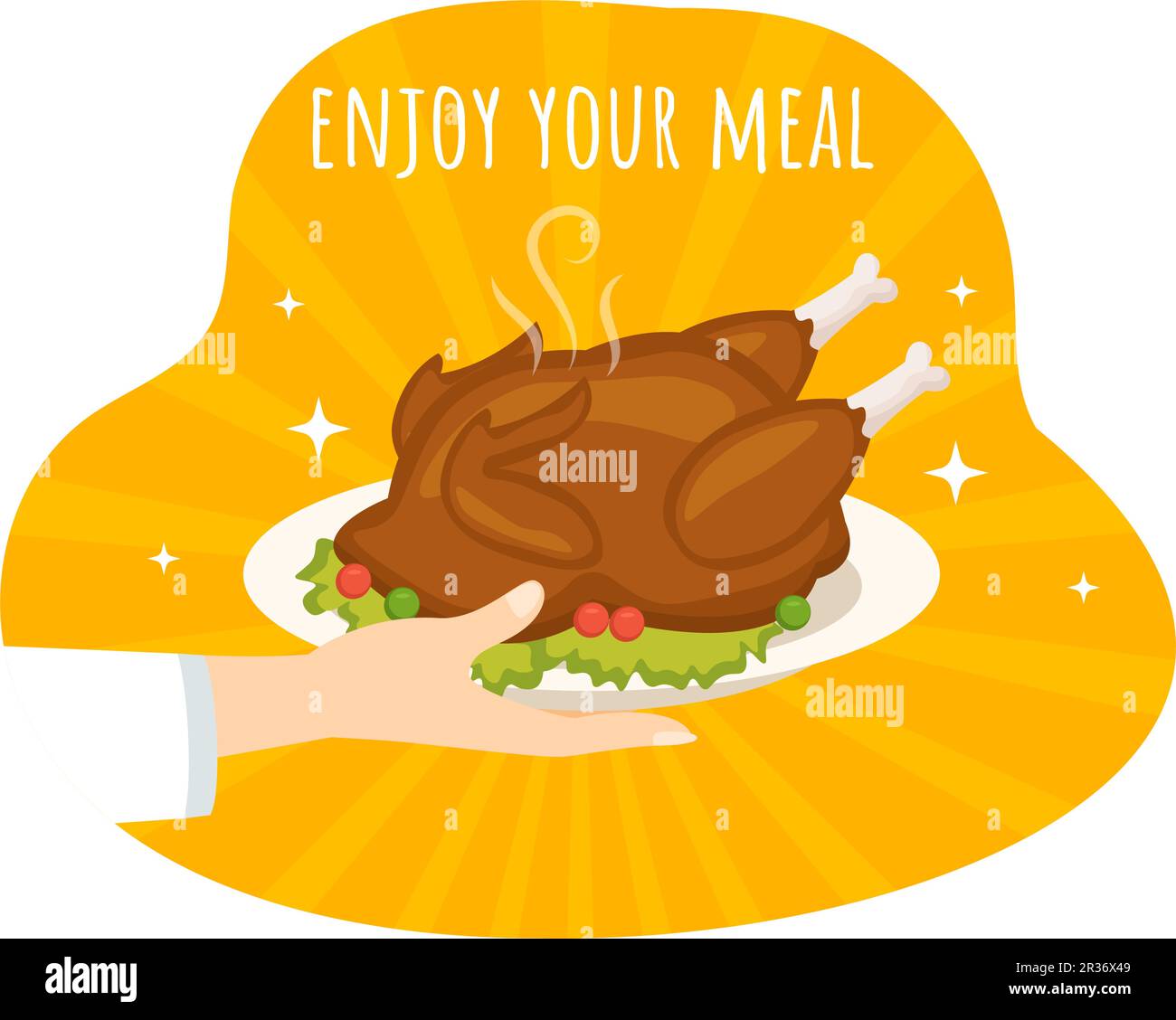 Enjoy Your Meal Vector Illustration a Variety of Delicious Food in Home ...