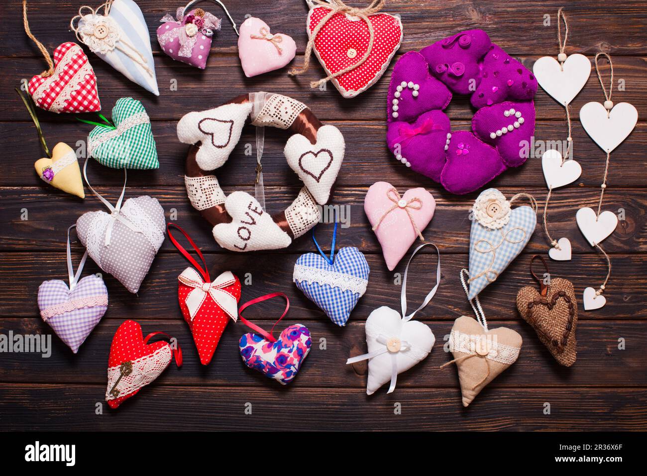 Variety of handmade hearts Stock Photo - Alamy
