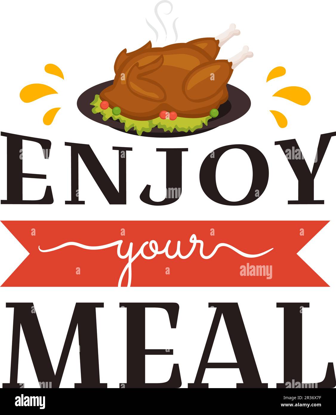 Enjoy Your Meal Vector Illustration a Variety of Delicious Food in Home ...