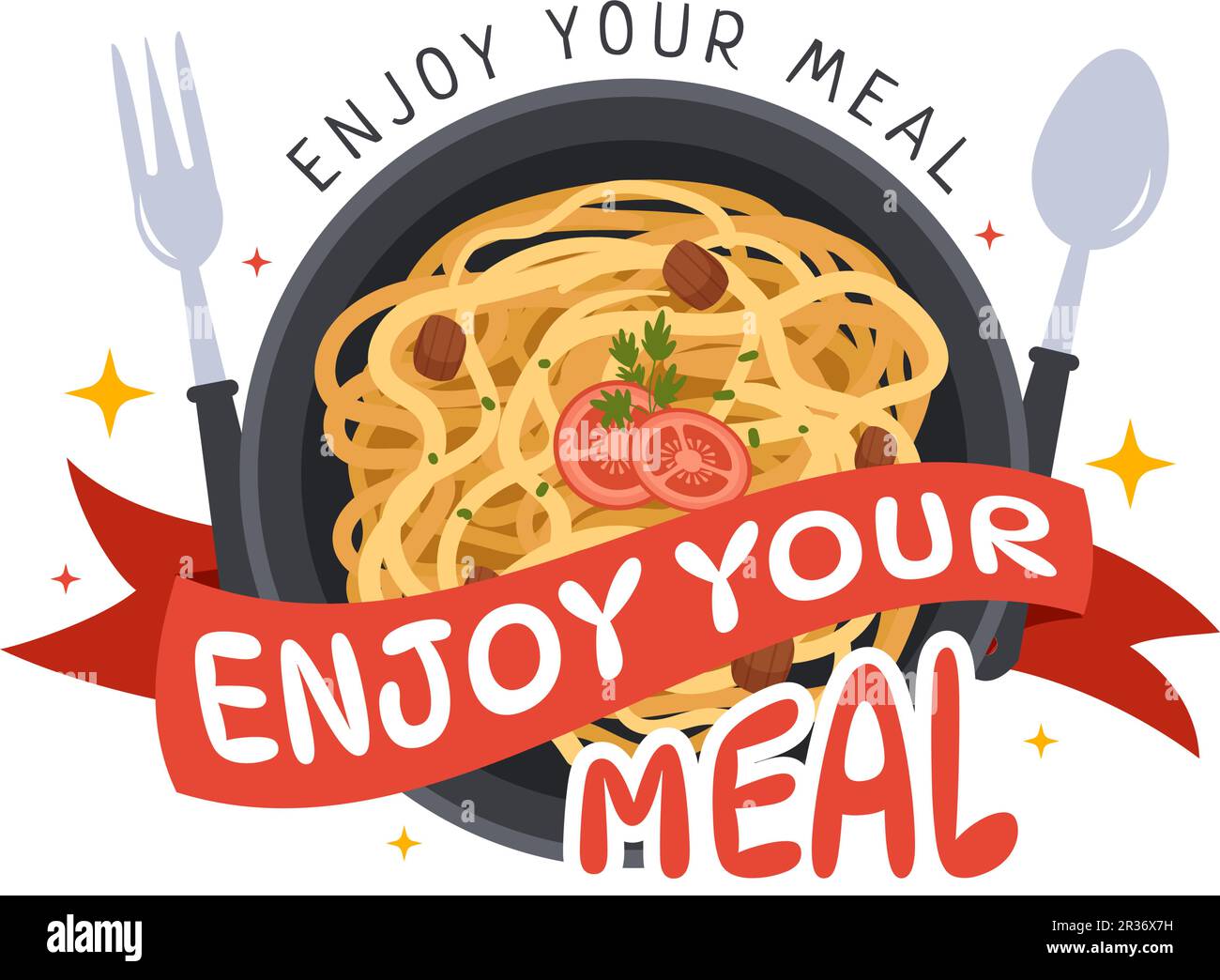 Enjoy Your Meal Vector Illustration a Variety of Delicious Food in Home ...