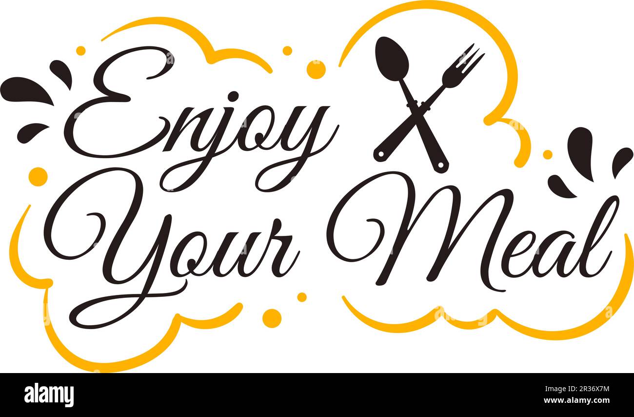 Enjoy Your Meal Vector Illustration a Variety of Delicious Food in Home ...