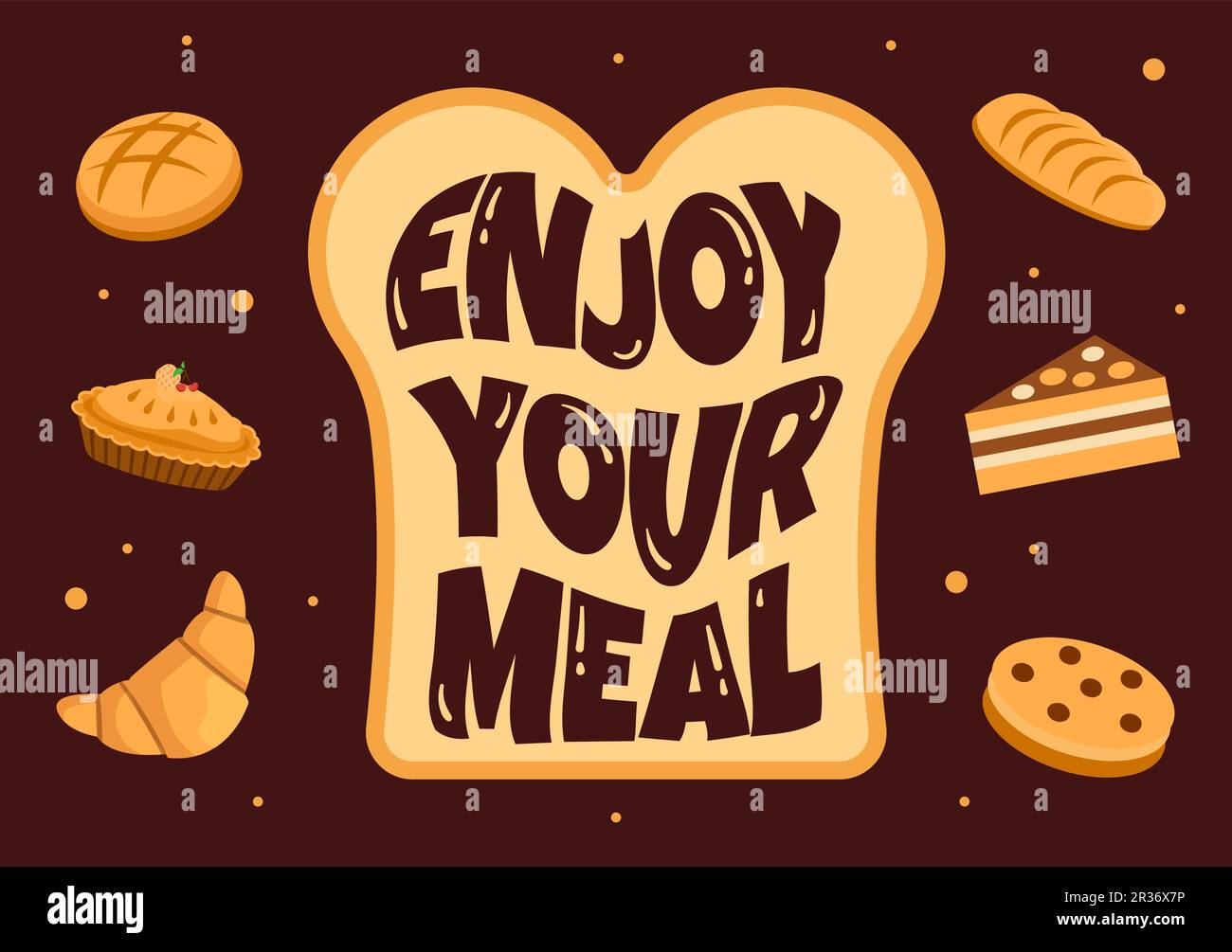Enjoy Your Meal Vector Illustration a Variety of Delicious Food in Home ...