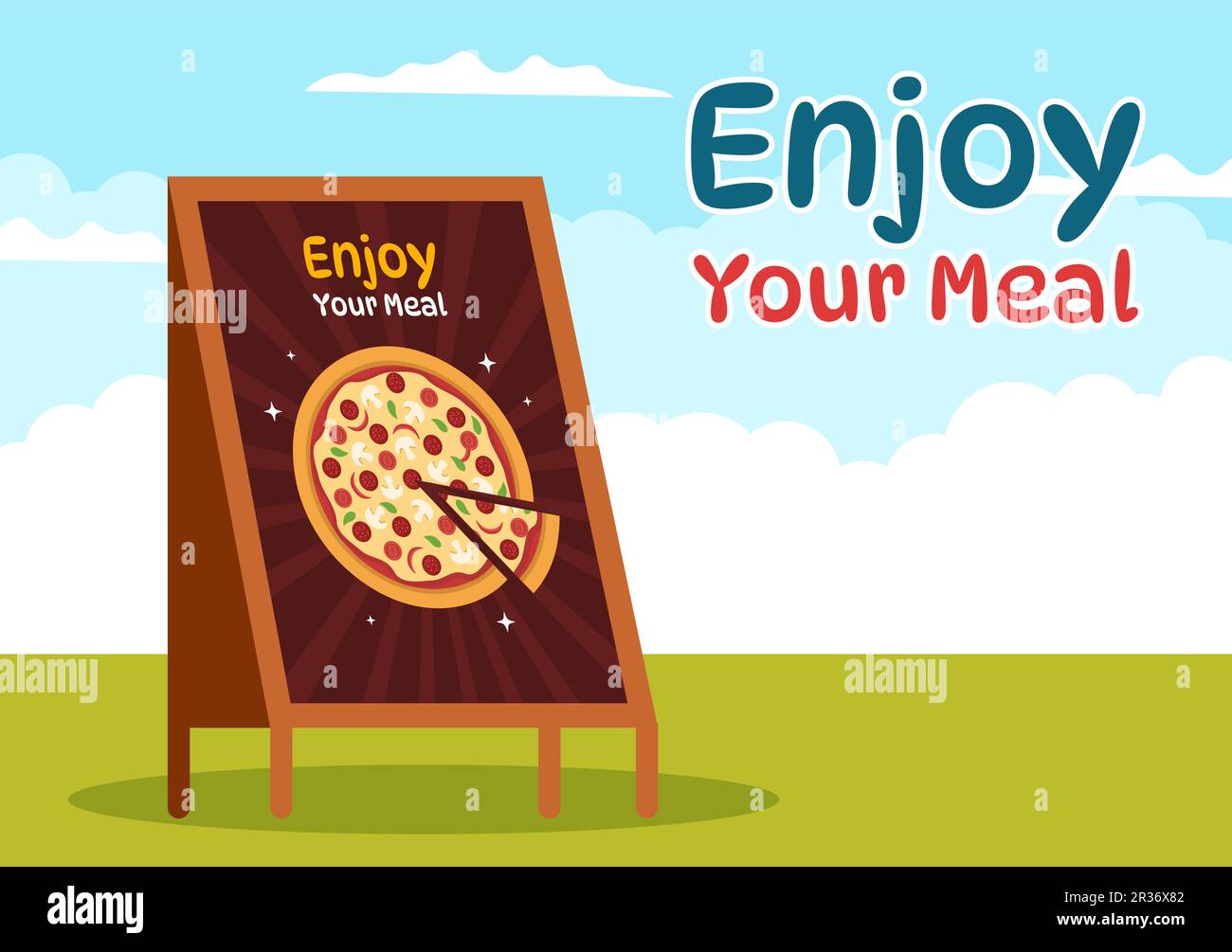 Enjoy Your Meal Vector Illustration a Variety of Delicious Food in Home ...