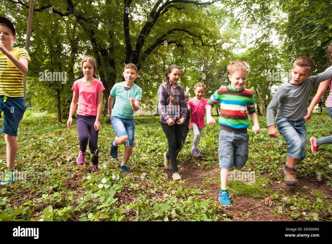 Fun time for children in summer camp Stock Photo - Alamy