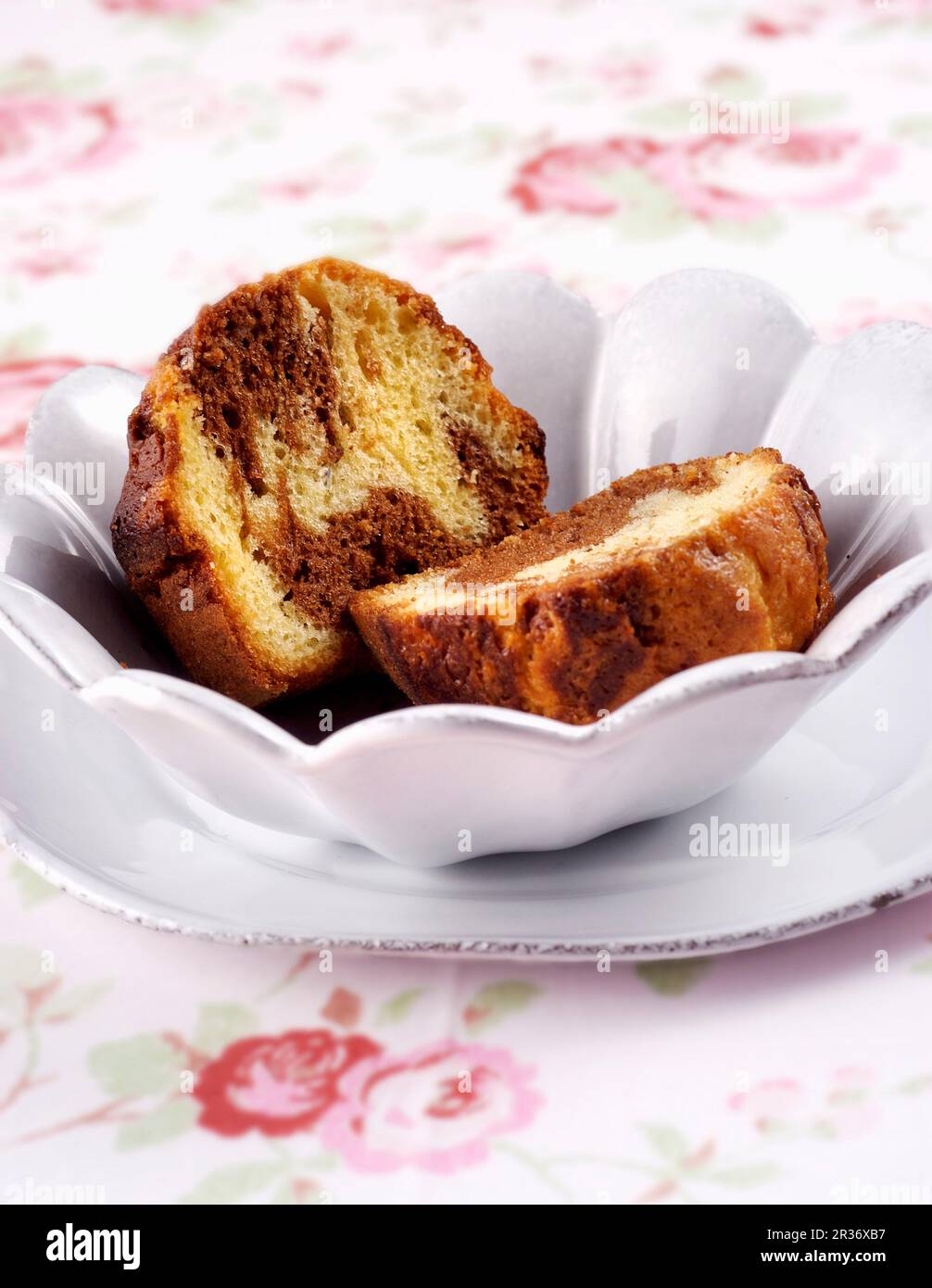 A coffee muffin cut in half Stock Photo - Alamy