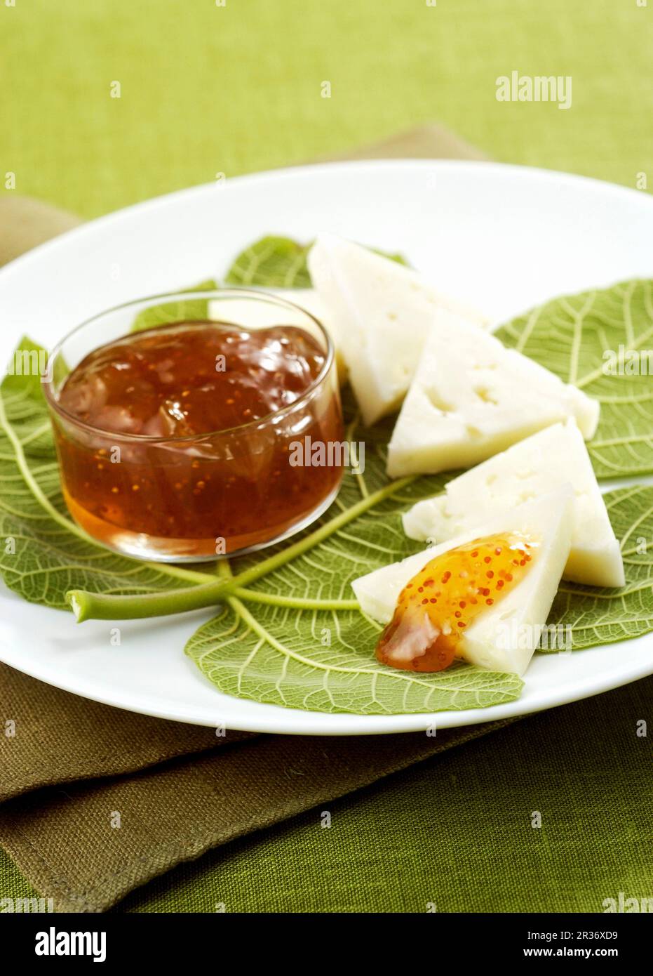 Pecorino cheese with fig compote Stock Photo - Alamy