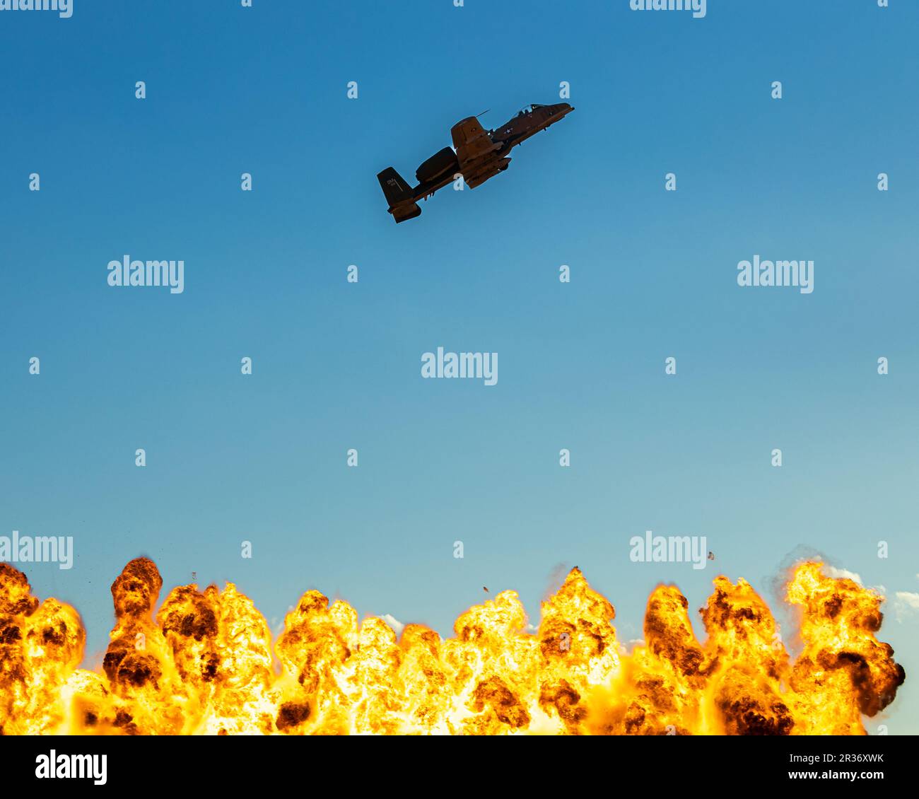 An amazing plane and explosion Stock Photo - Alamy