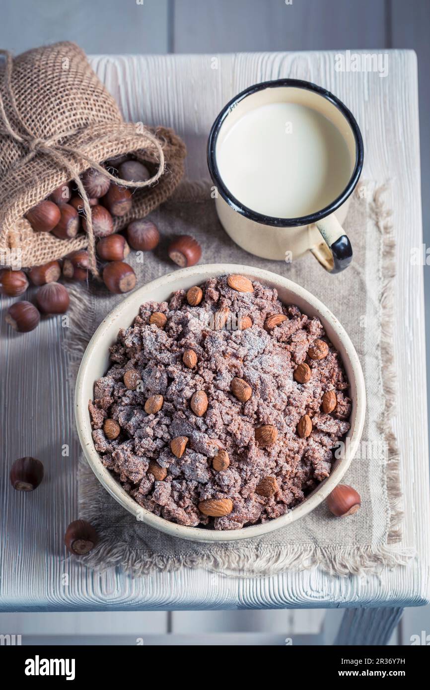 Homemade chocolate with nuts Stock Photo - Alamy