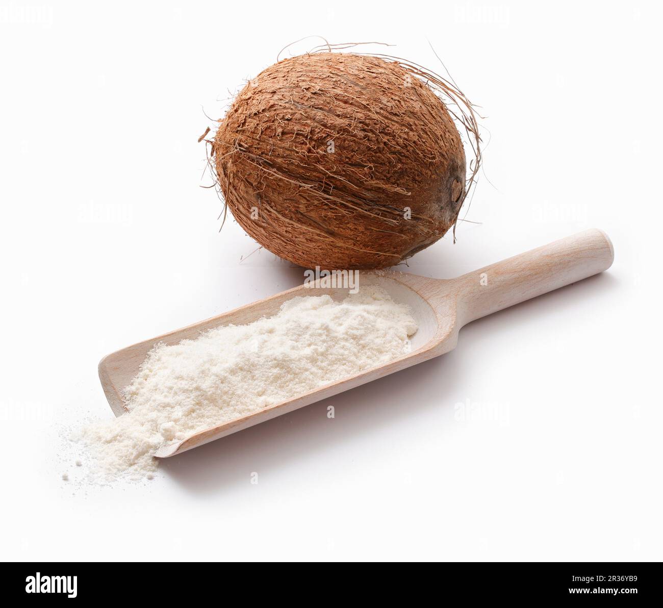 Coconut flour and a coconut Stock Photo - Alamy