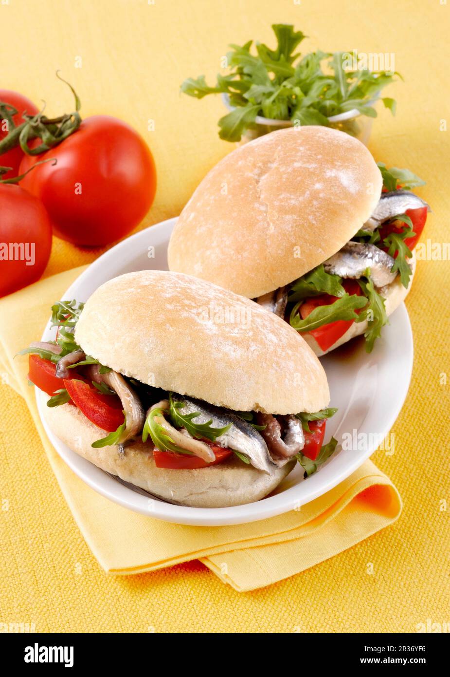 Sandwiches with marinated anchovies Stock Photo - Alamy