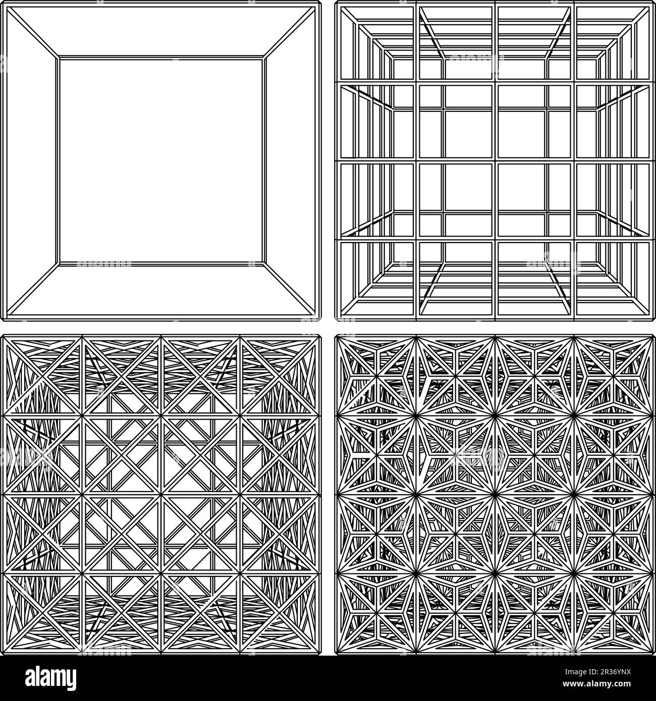 Cube From The Simple To The Complicated Shape Vector. Illustration ...