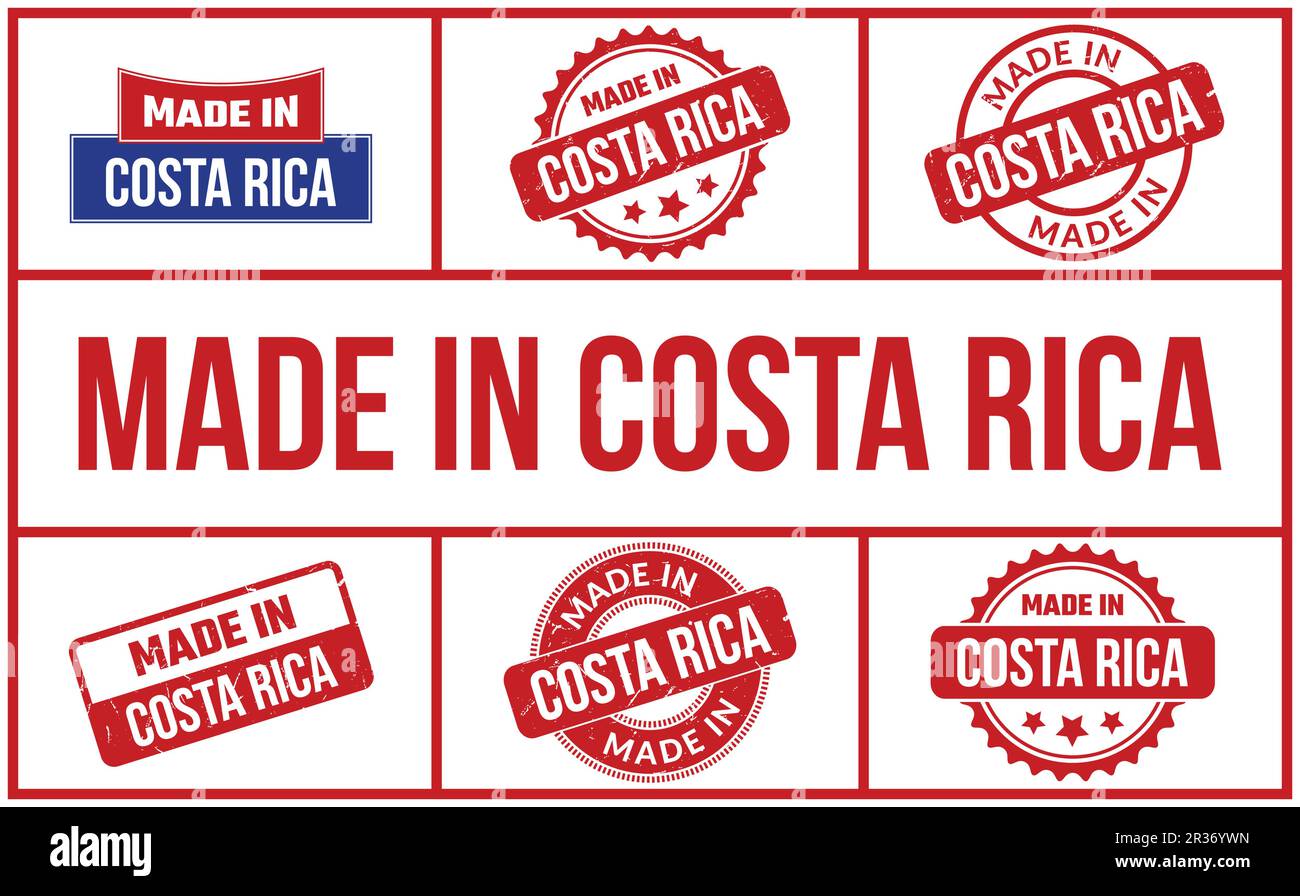 Made In Costa Rica Rubber Stamp Set Stock Vector Image & Art - Alamy