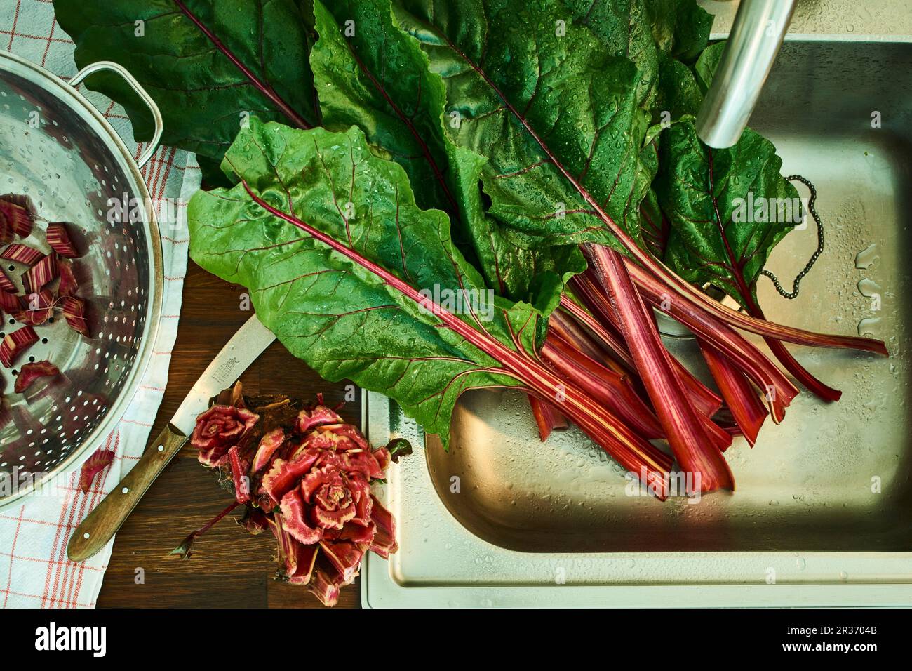 Preparing red chard hi-res stock photography and images - Alamy